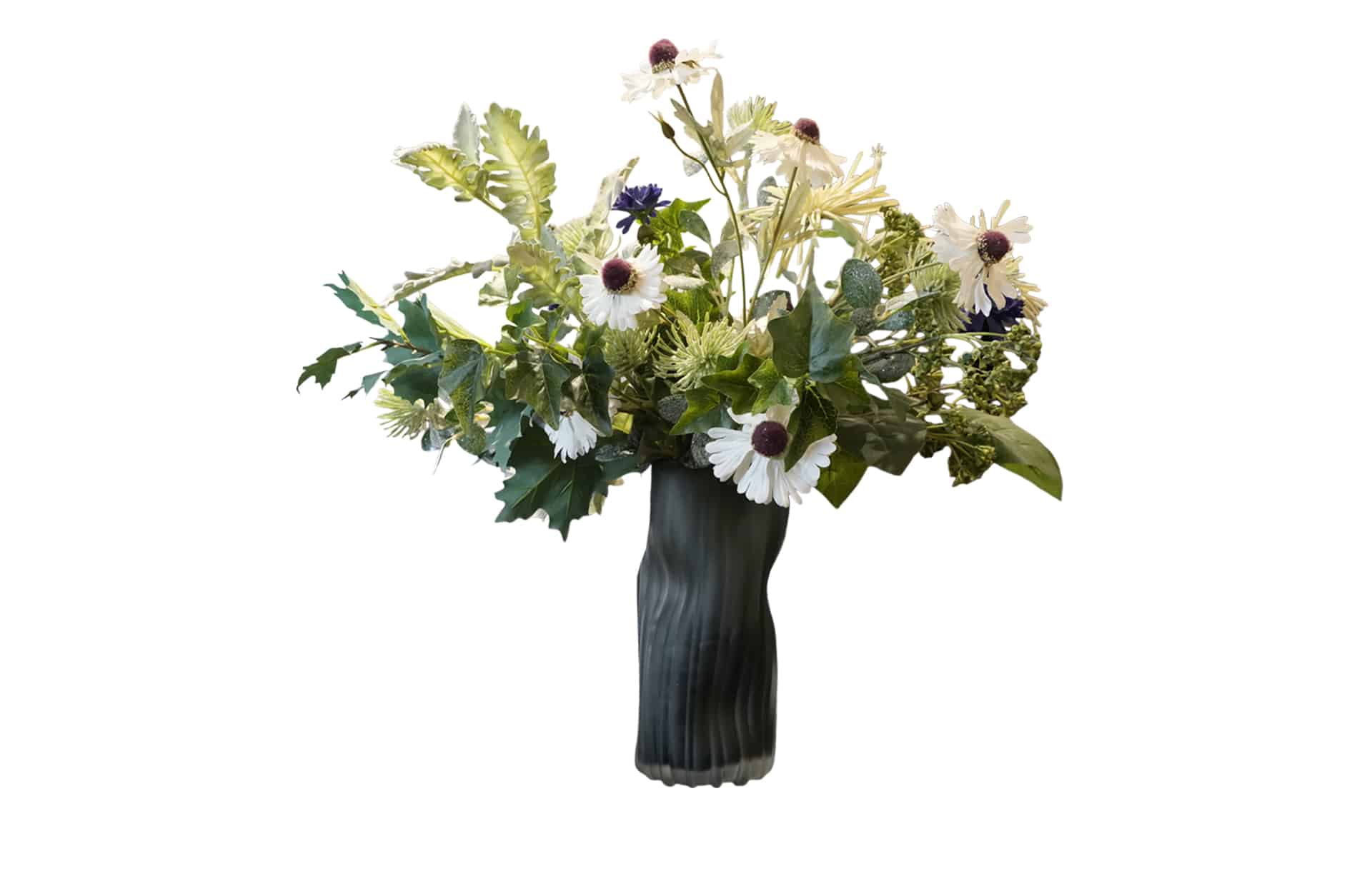 15917-082 Vase No.81 - 022022Glass Vase Grey Silver Look Daisy - Home Decor