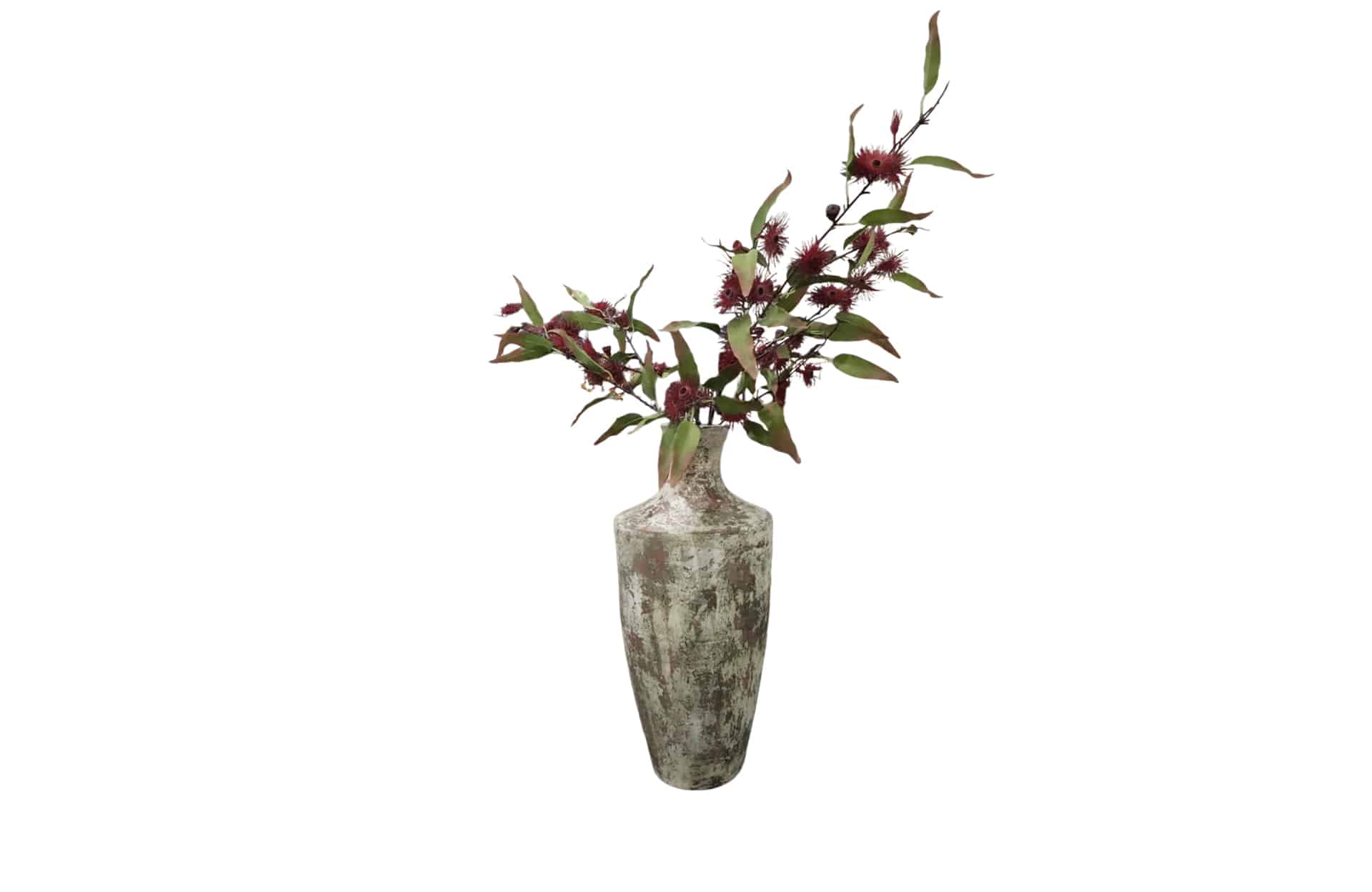 No.93-012021 Tall Rustic Vase/Red - Home Decor