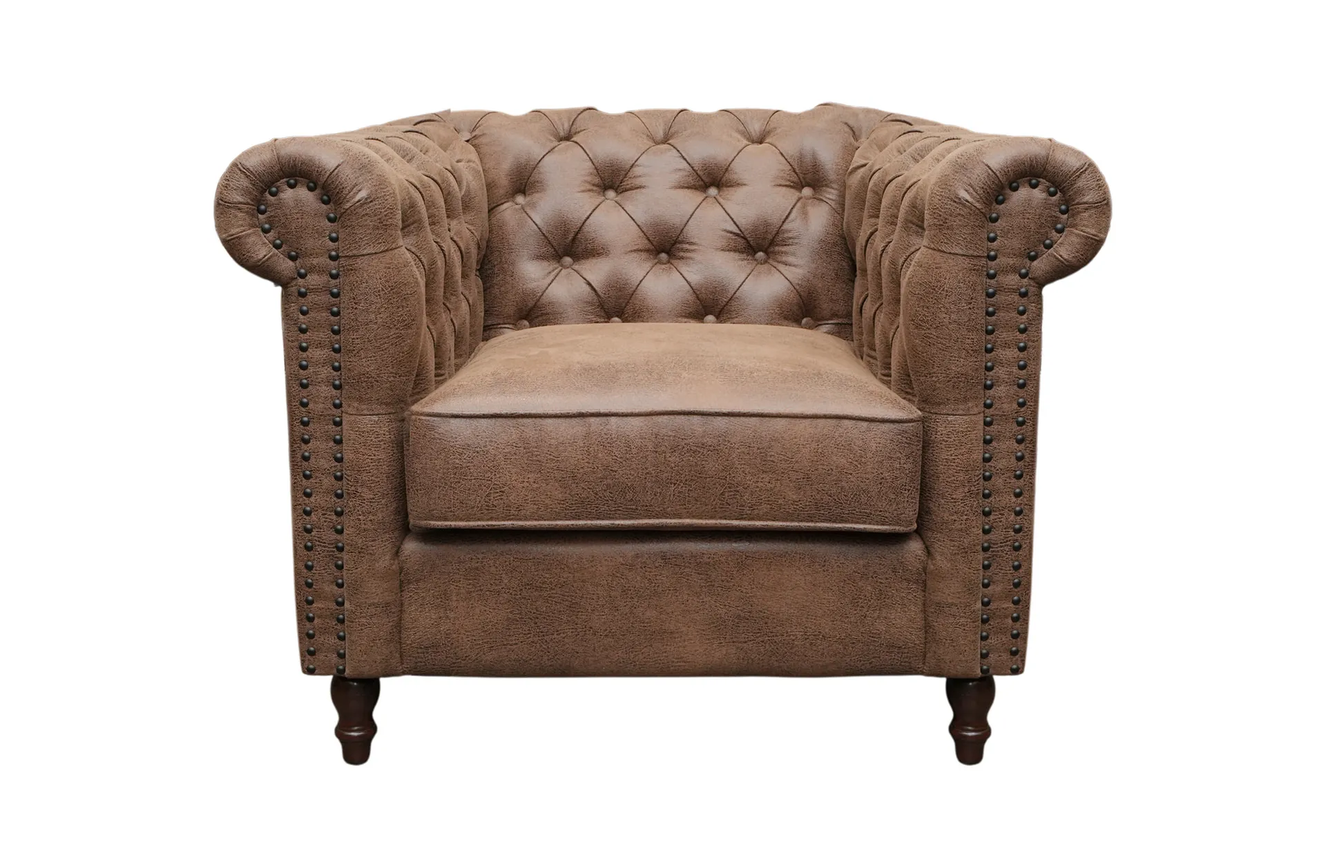 Duke Single Chesterfield: 98cm Wide Luxury Chair | Brown